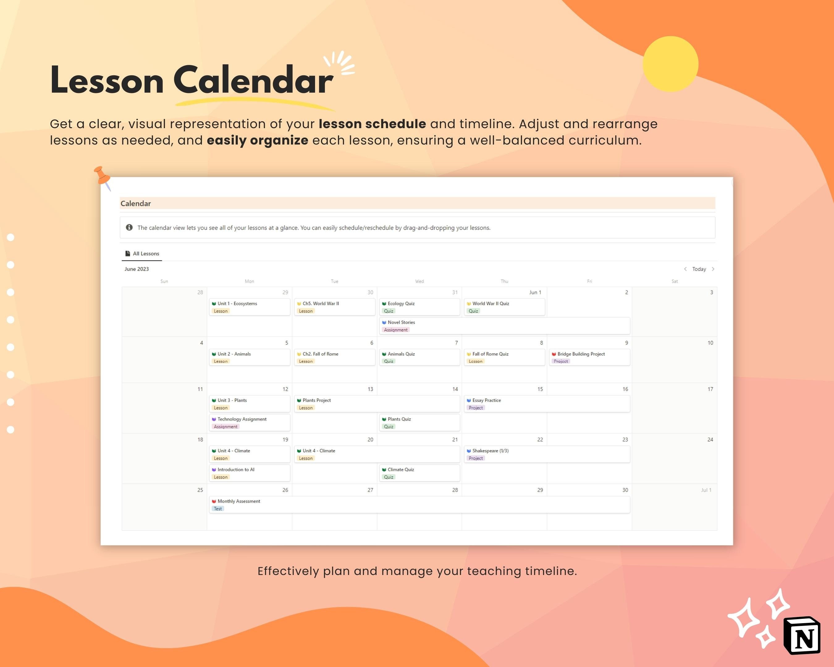Digital Lesson Planner | Notion Template | Academic & Lesson Planning ...