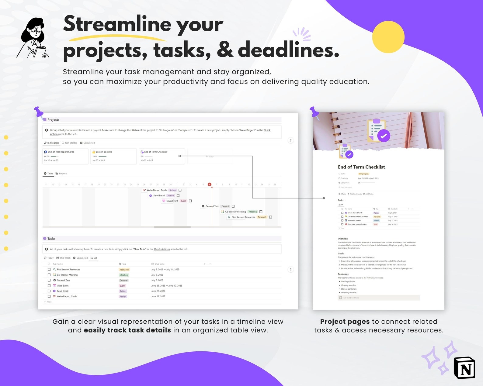 Digital Teacher Planner | Notion Template | Academic & Lesson Planning ...