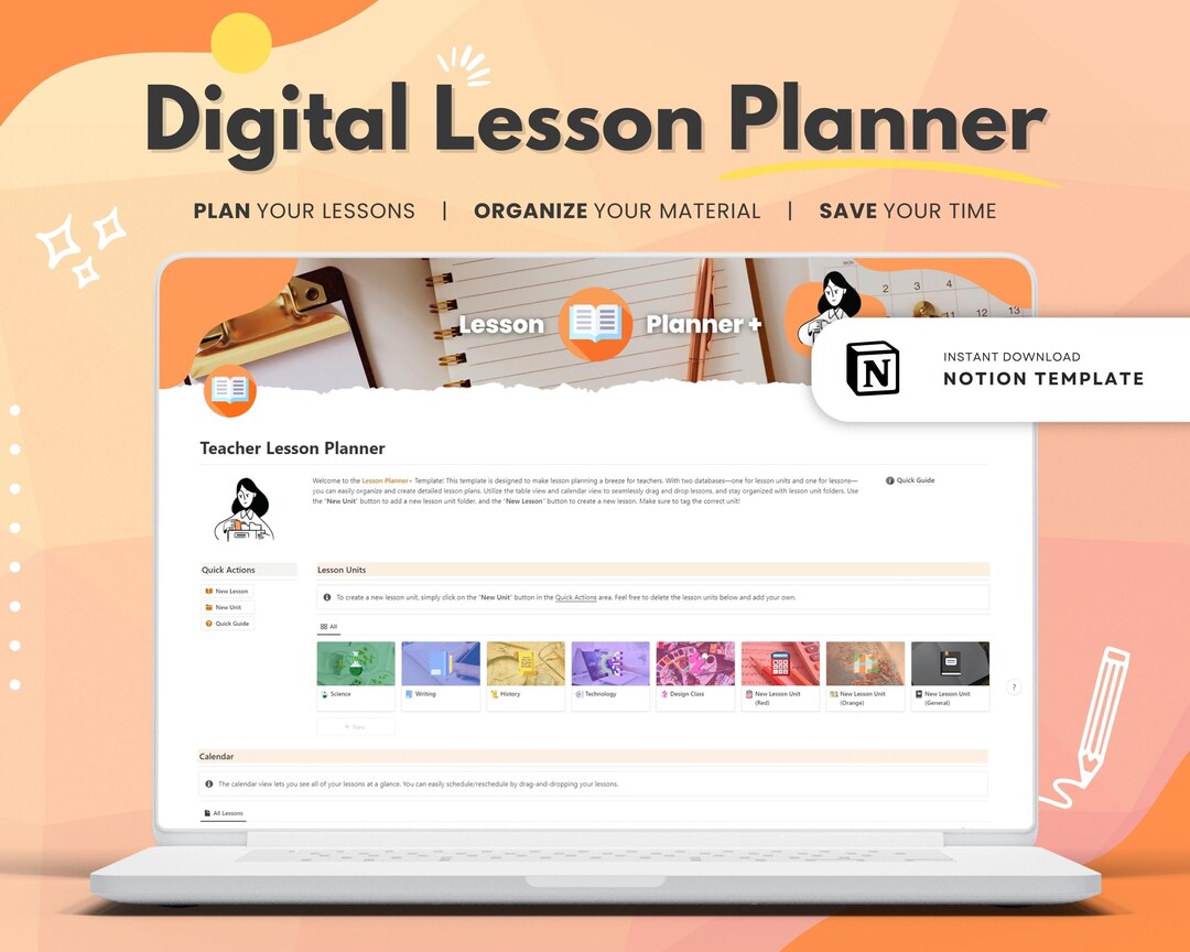 Digital Lesson Planner | Notion Template | Academic & Lesson Planning ...