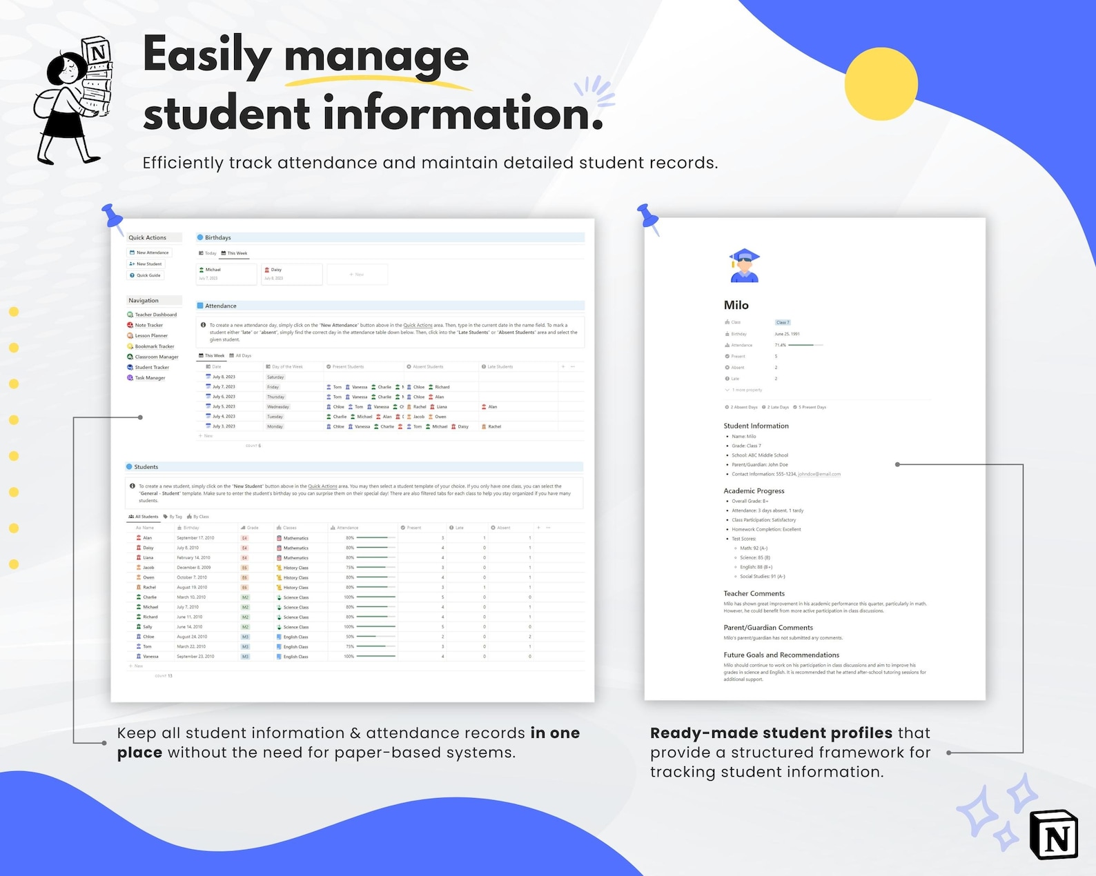 Digital Teacher Planner Notion Template Academic & Lesson Planning ...