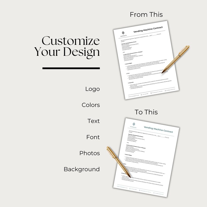 Vending Machine Contract, Vending Rental Forms, Vending Machine ...