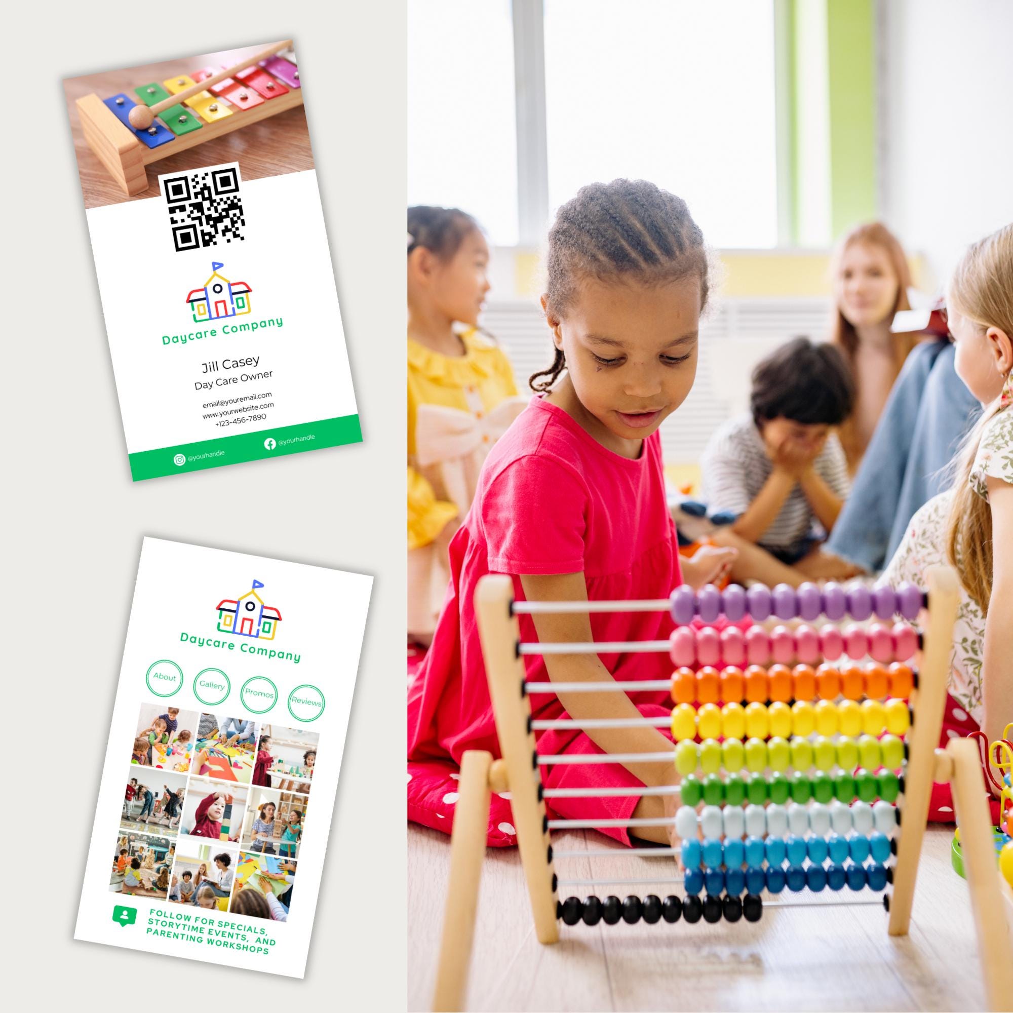 Childcare Business Card, Business Cards for Daycare, Daycare ...