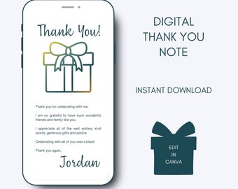 Digital Thank You Card for Small Business Instant PDF - Etsy