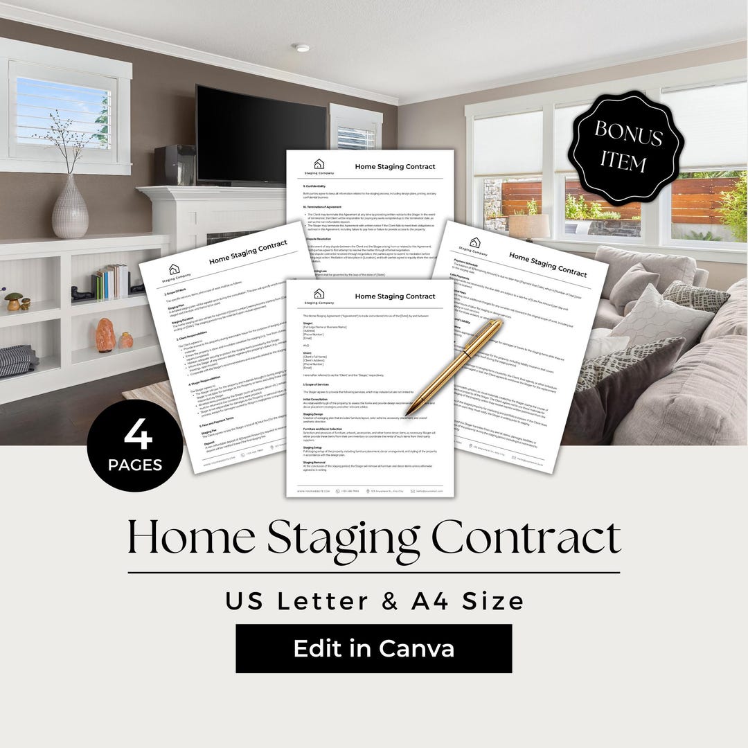 Home Staging Contract, Home Staging Agreement, Home Staging Business ...