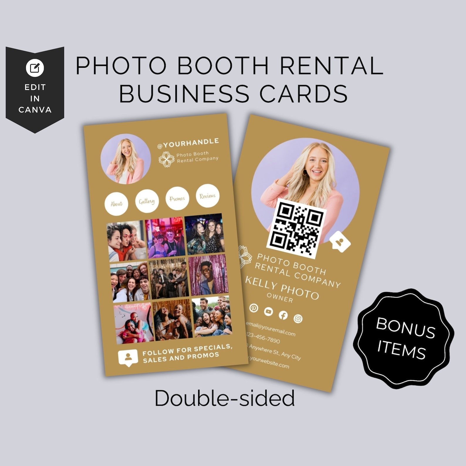 Unique Business Card | Photo Booth Business Card Template | 360 Photo ...