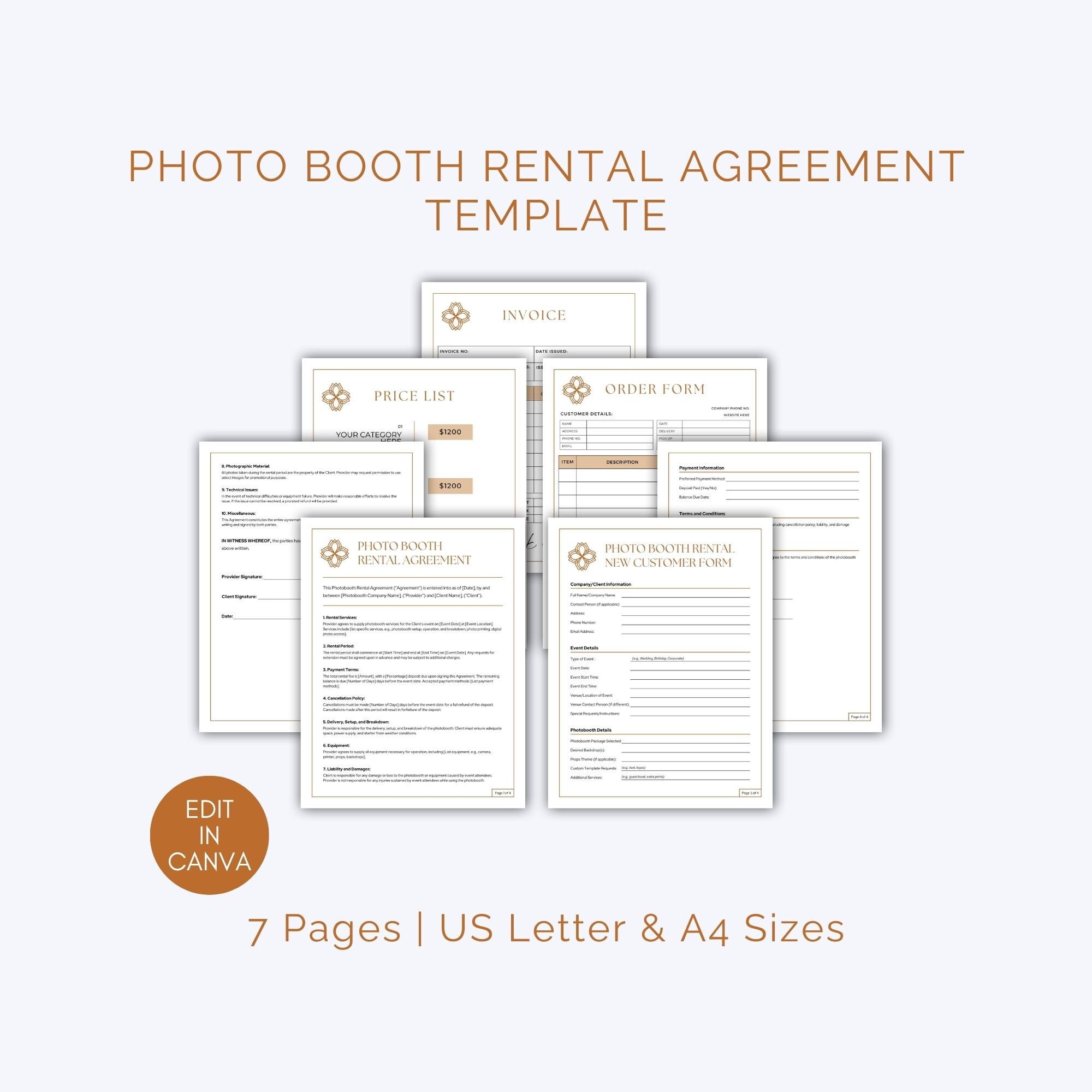 Photo Booth Contract Photo Booth Template 360 Photo Booth Contract ...