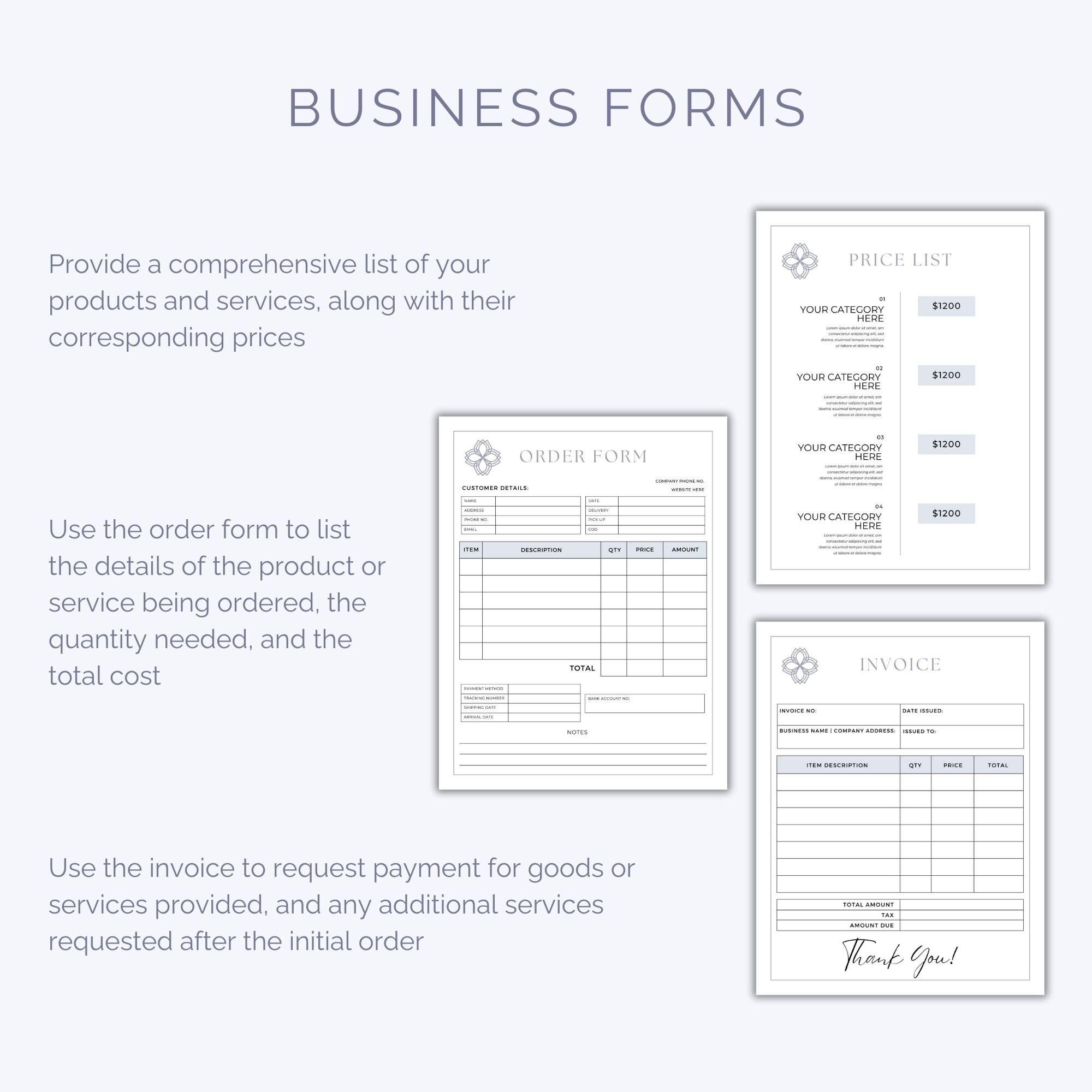 Price List Order Form Invoice Template Photobooth Invoice Photo Booth ...