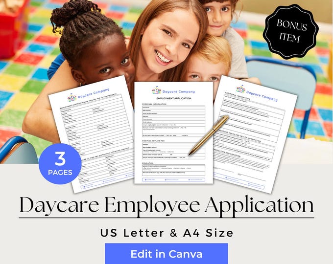 Daycare Employee Forms and Handbook/ Childcare Personnel Policies and ...