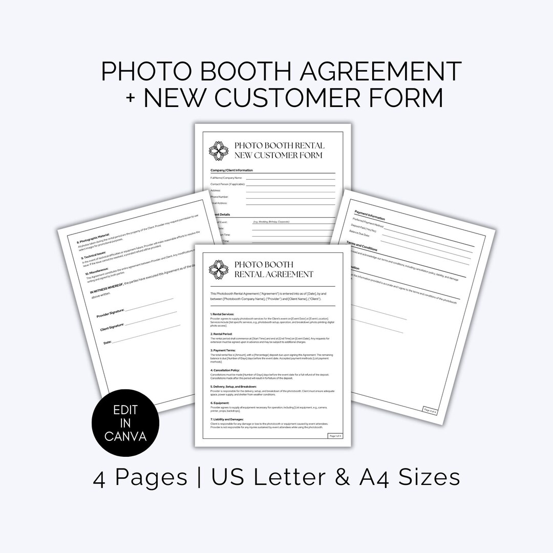 360 Photo Booth | Photo Booth Template | Wedding Photo Booth | Contract ...