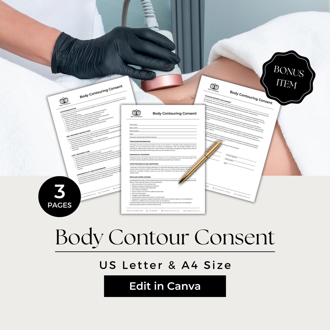 Body Contouring Consent Form, Body Sculpting Consent Form, Body Contour ...