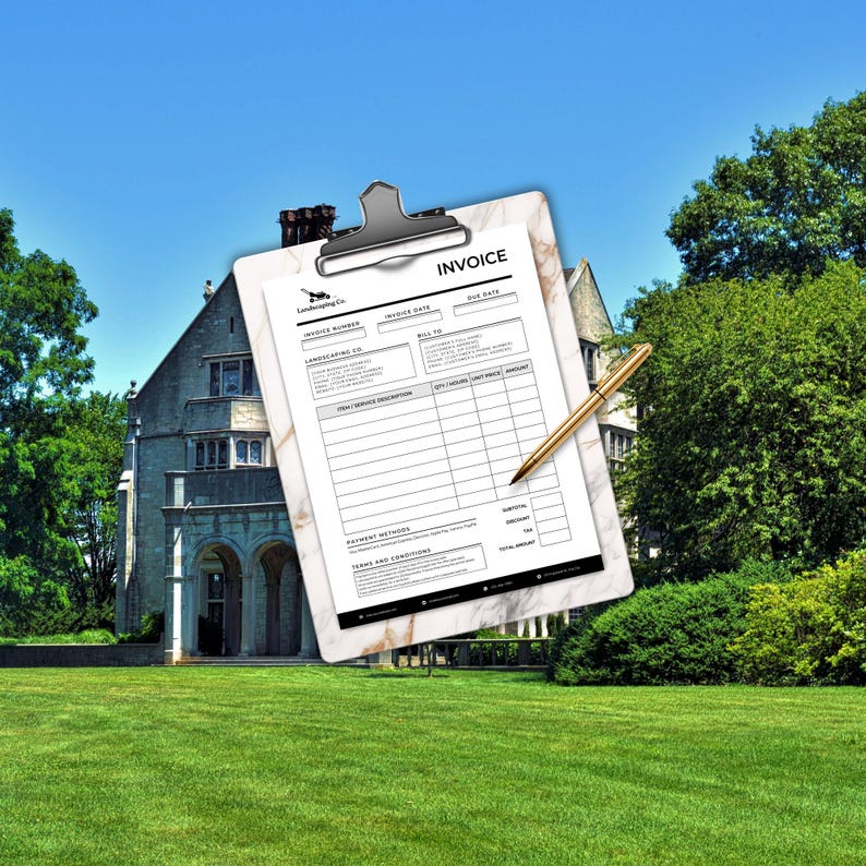 Lawn Care Business Invoice, Landscaping Invoice Template, Lawn Care ...