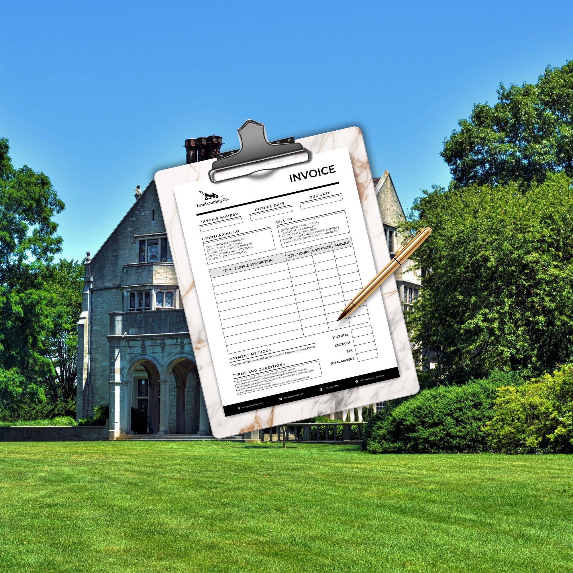 Lawn Care Business Invoice, Landscaping Invoice Template, Lawn Care ...