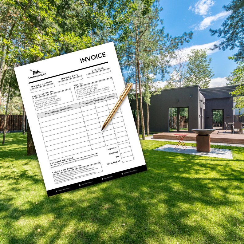 Lawn Care Business Invoice, Landscaping Invoice Template, Lawn Care ...
