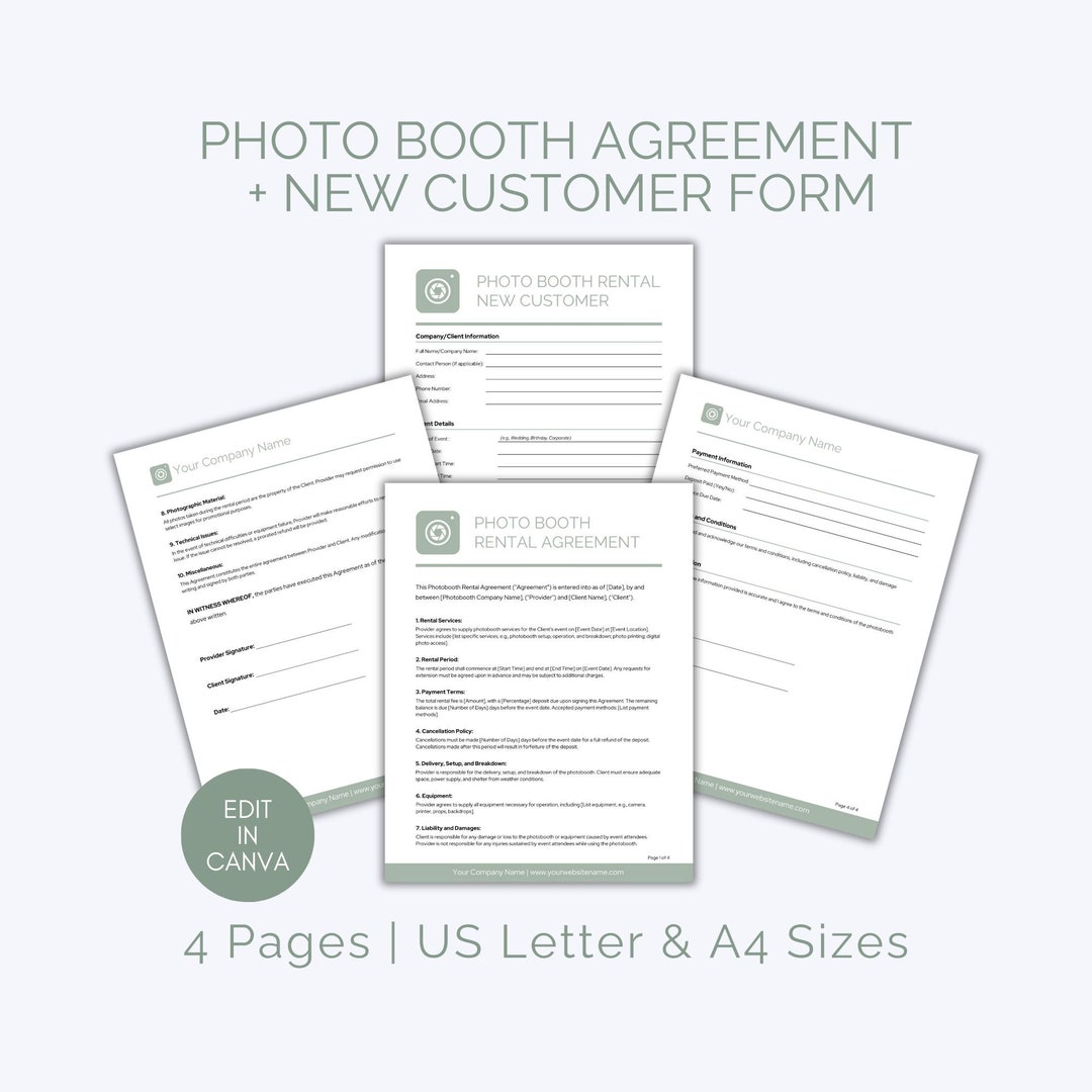 Photo Booth Template 360 Photo Booth Contract Template Wedding Photo ...