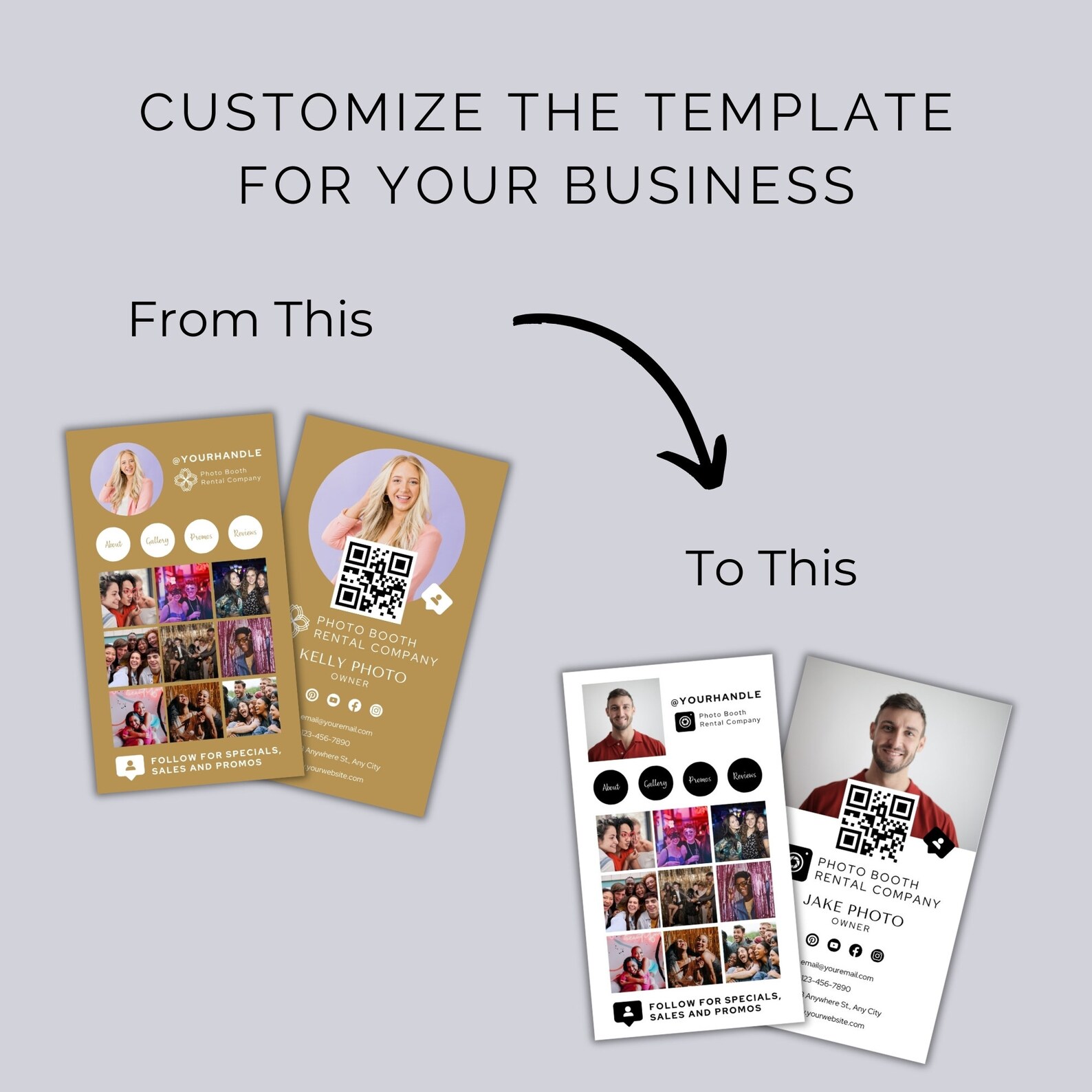 Unique Business Card | Photo Booth Business Card Template | 360 Photo ...