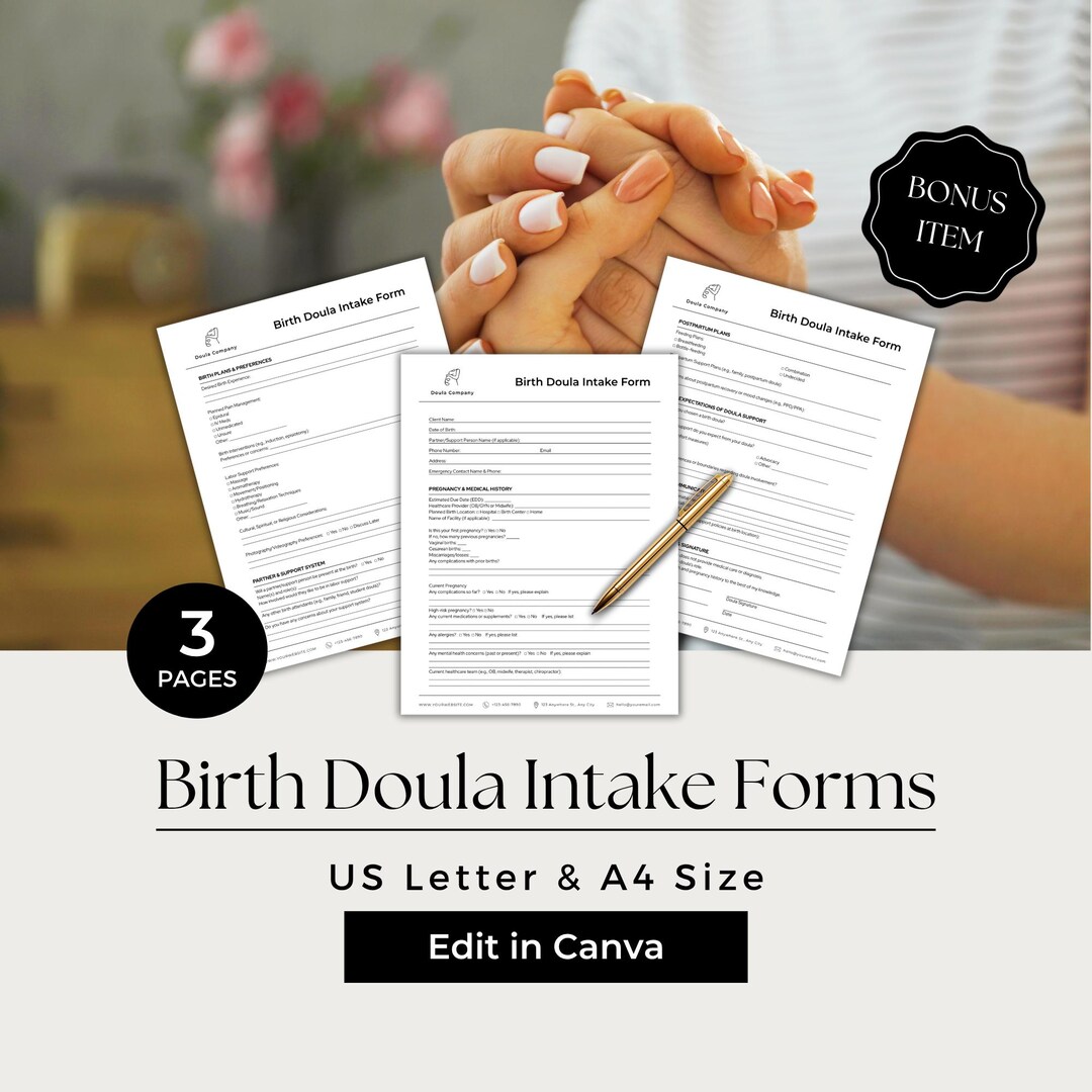 Birth Doula Intake Form, Doula Client Intake Form, Birth Doula Client ...