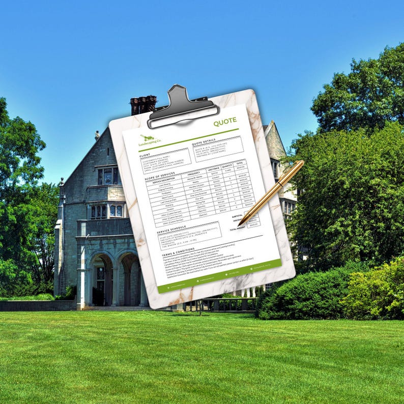 Landscaping Quote Template, Landscaping Estimate Template, Landscaping ...