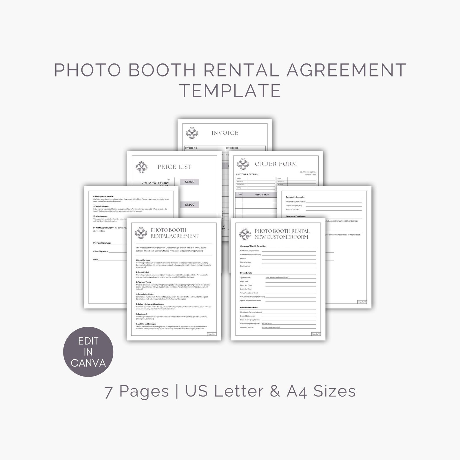 Contract Template Wedding Photo Booth Photography Contract Photo Booth ...