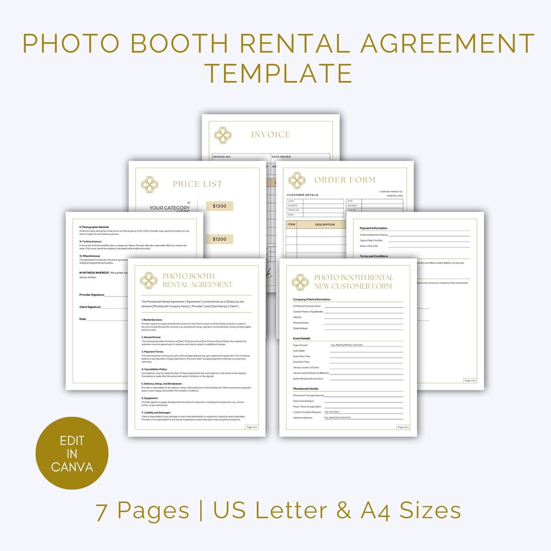 Photo Booth Template 360 Photo Booth Contract Template Wedding Photo ...
