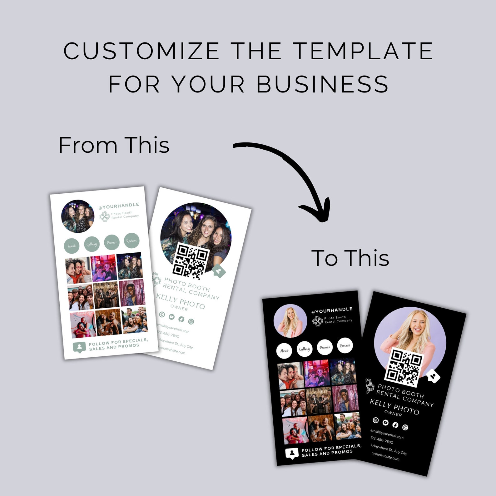 Business Cards for Photo Booth | Unique Business Card | Photo Booth ...