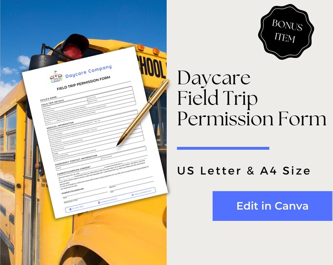 Editable Field Trip Permission Slip, Field Trip Form, Field Trip Flyer ...