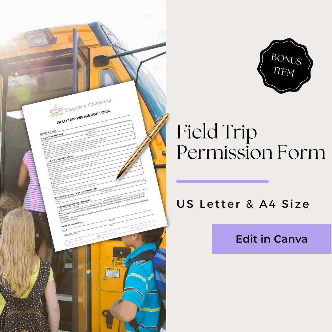 Field Trip Permission Form, Field Trip Template, Field Trip Form ...