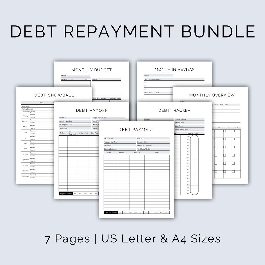 Debt Repayment Debt Payoff Debt Tracker Debt Snowball Bill Tracker ...