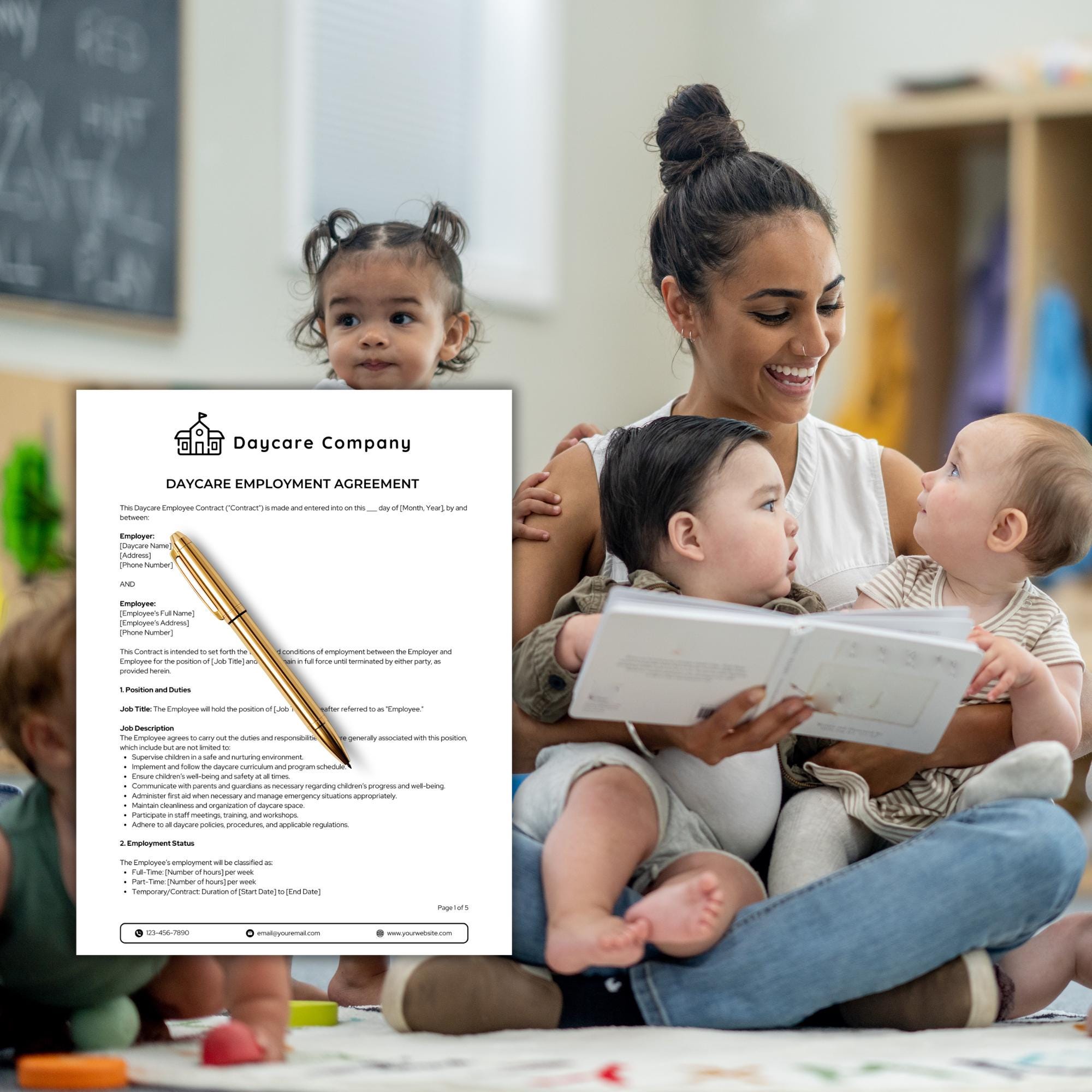 Daycare Employee Contract, Employee Agreement, Daycare Paperwork ...