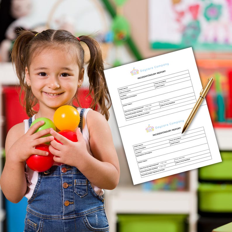 Incident Report Form Daycare, Daycare Injury Report, Preschool Accident ...