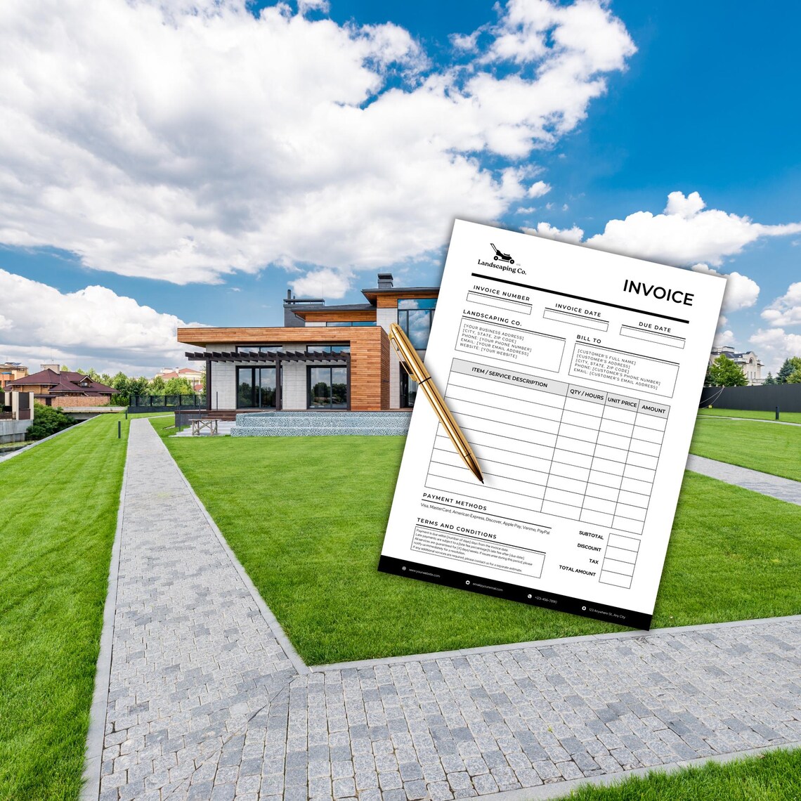 Lawn Care Business Invoice, Landscaping Invoice Template, Lawn Care ...