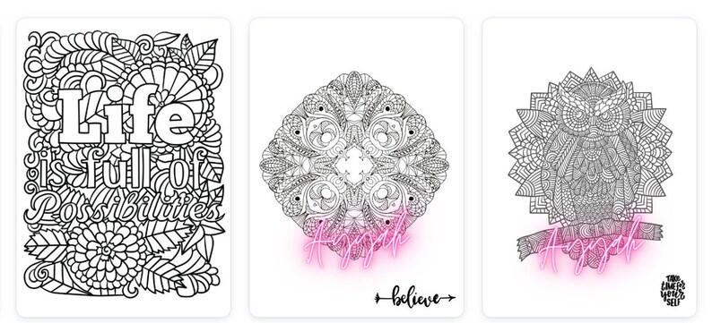 Positive Mindfulness Colouring Colouring Book - Etsy