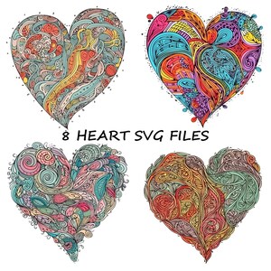 8 Files, Heart Svg Bundle, Heart Svg, Hand Drawn Heart Svg, Heart Svg ...