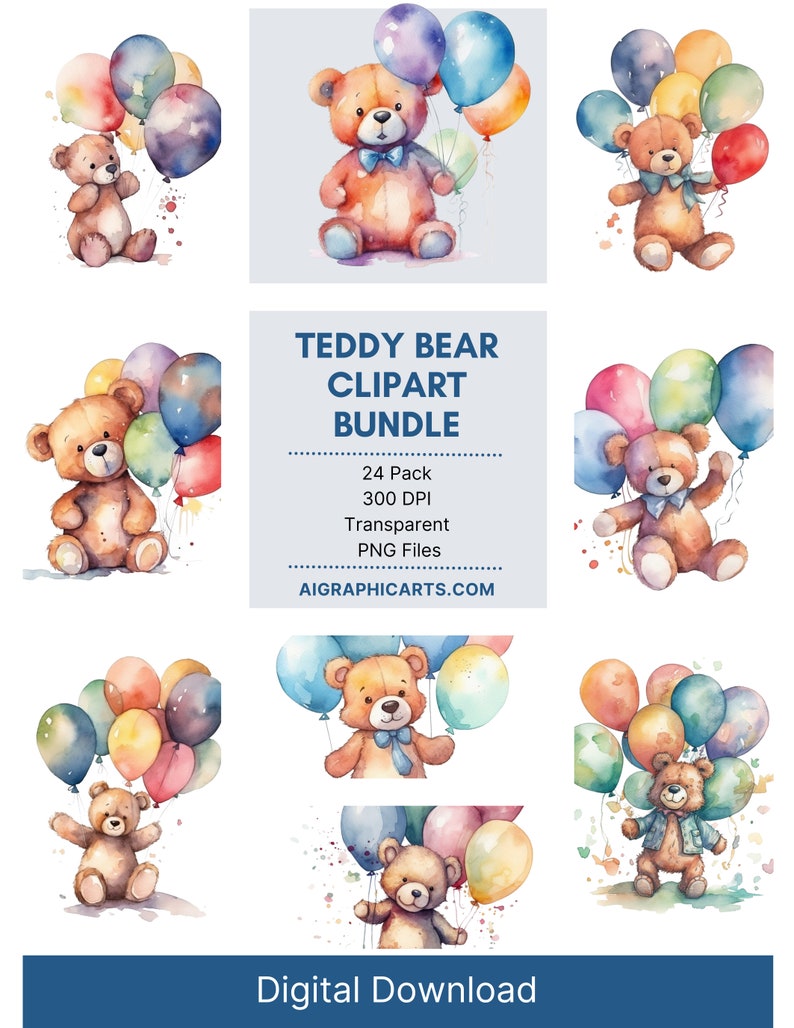 24 Teddy Bear Clipart Files - High Quality Pngs - Transparent ...