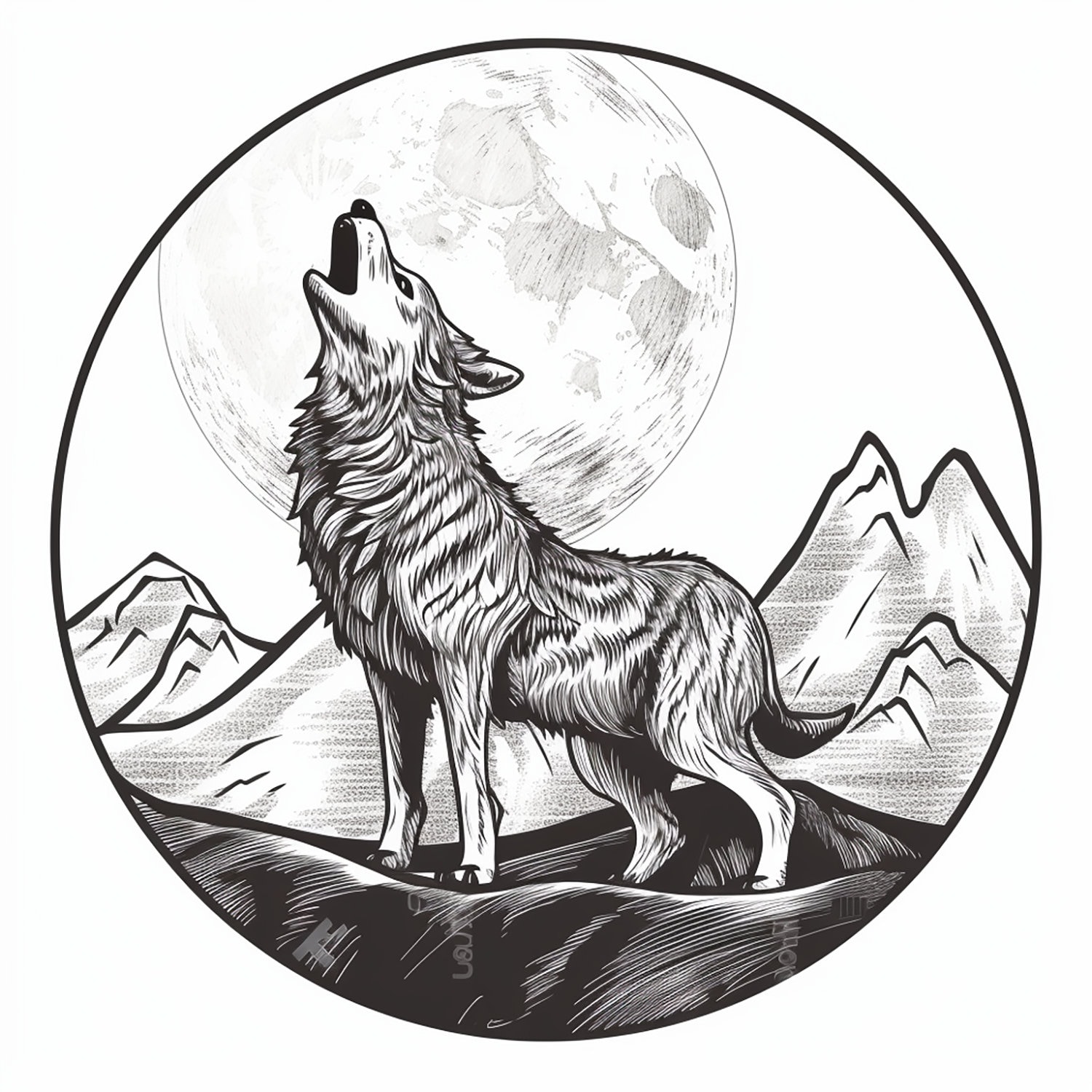 20 SVG Images, Howling Wolf SVG Silhouette Cut Out Design, Mountain ...