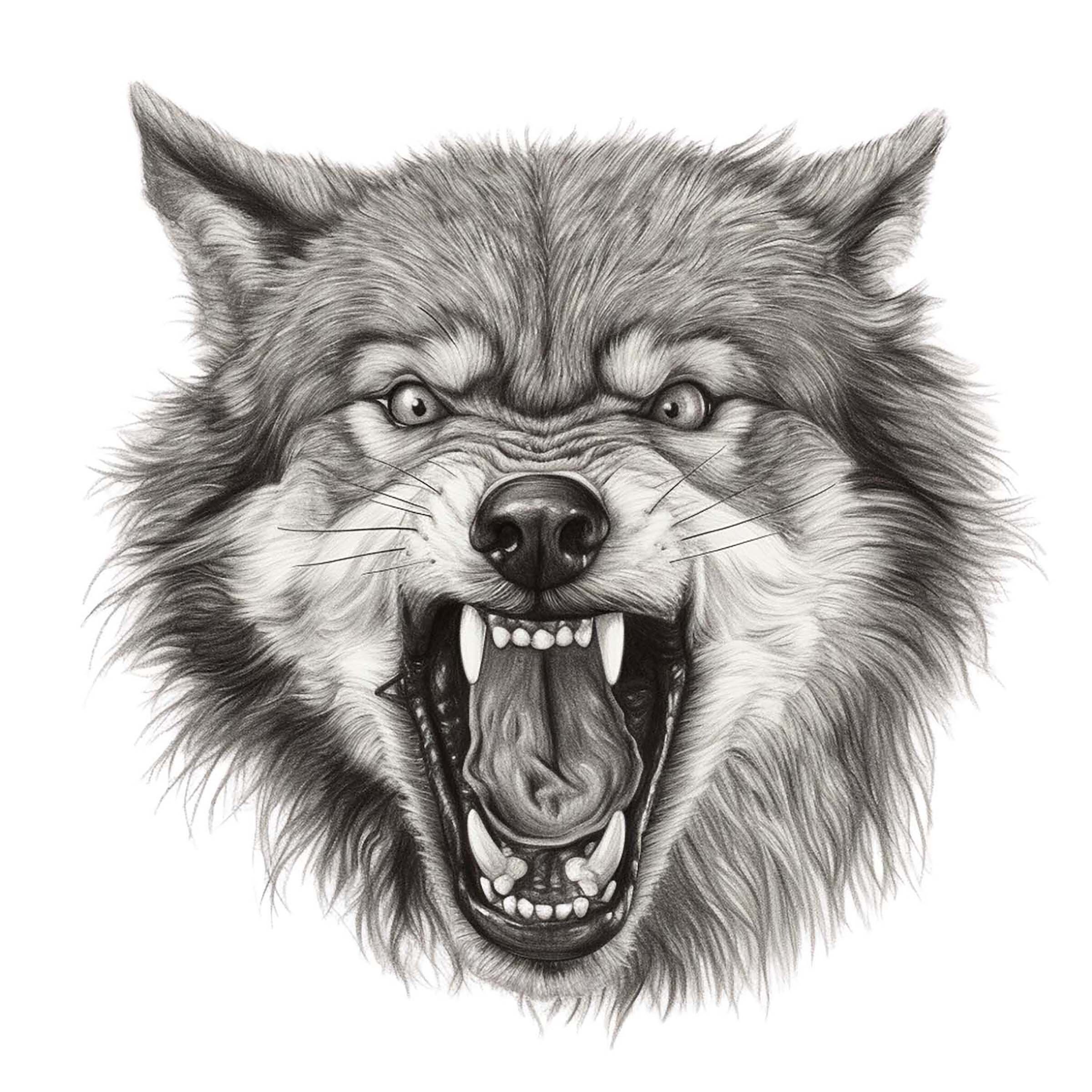 8 File Bundle Angry Wolf PNG Sublimation Design Download, Hand Drawn ...