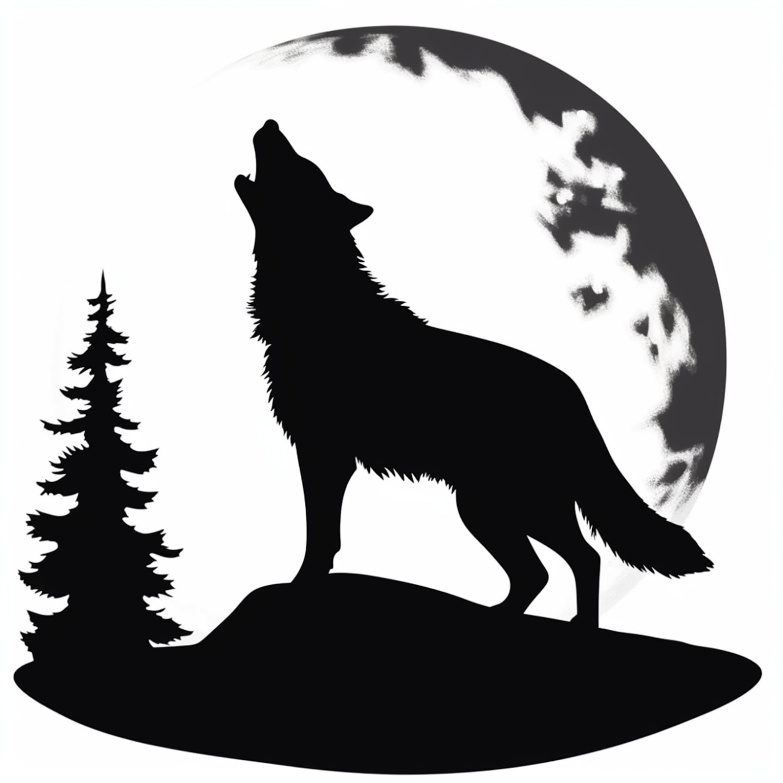 20 SVG Images, Howling Wolf SVG Silhouette Cut Out Design, Mountain ...
