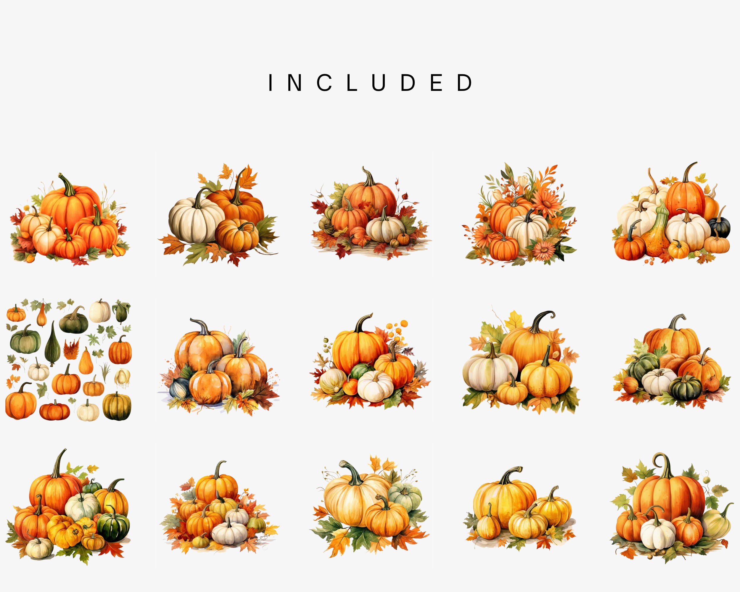 HALLOWEEN FALL Clipart BUNDLE, Set of 30 Clipart Images, Halloween ...