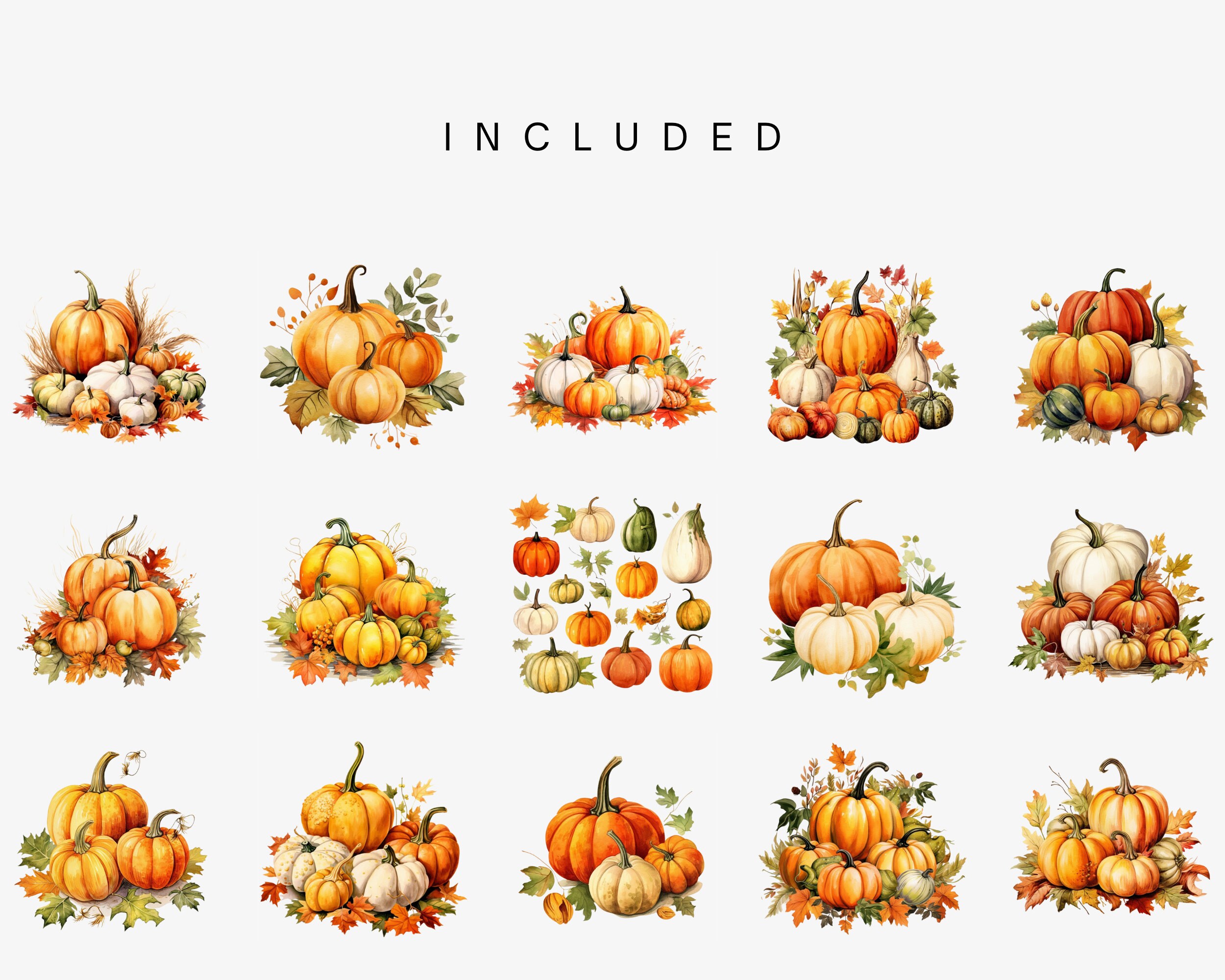 HALLOWEEN FALL Clipart BUNDLE, Set of 30 Clipart Images, Halloween ...
