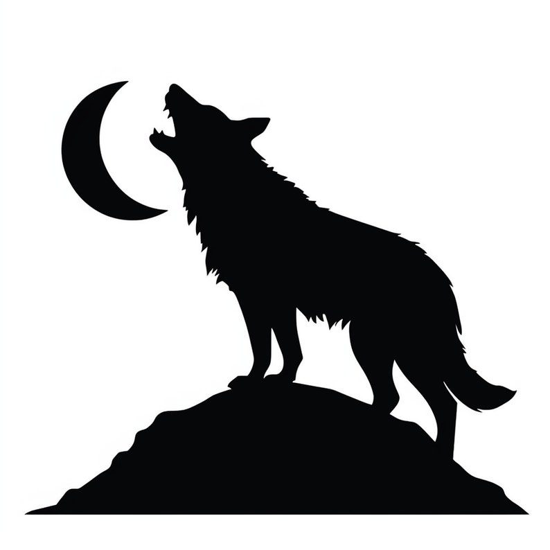 20 SVG Images, Howling Wolf SVG Silhouette Cut Out Design, Mountain ...