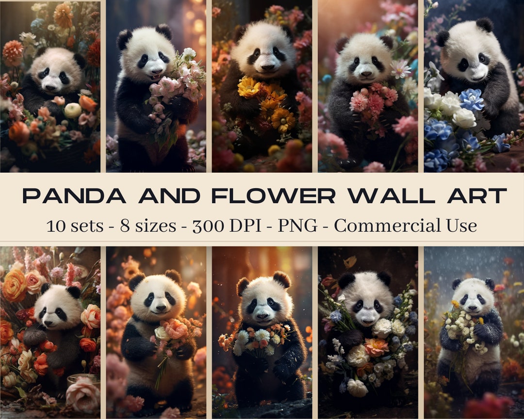 10 Sets of Images, Panda Print, Panda Nursery Art, PRINTABLE Art ...