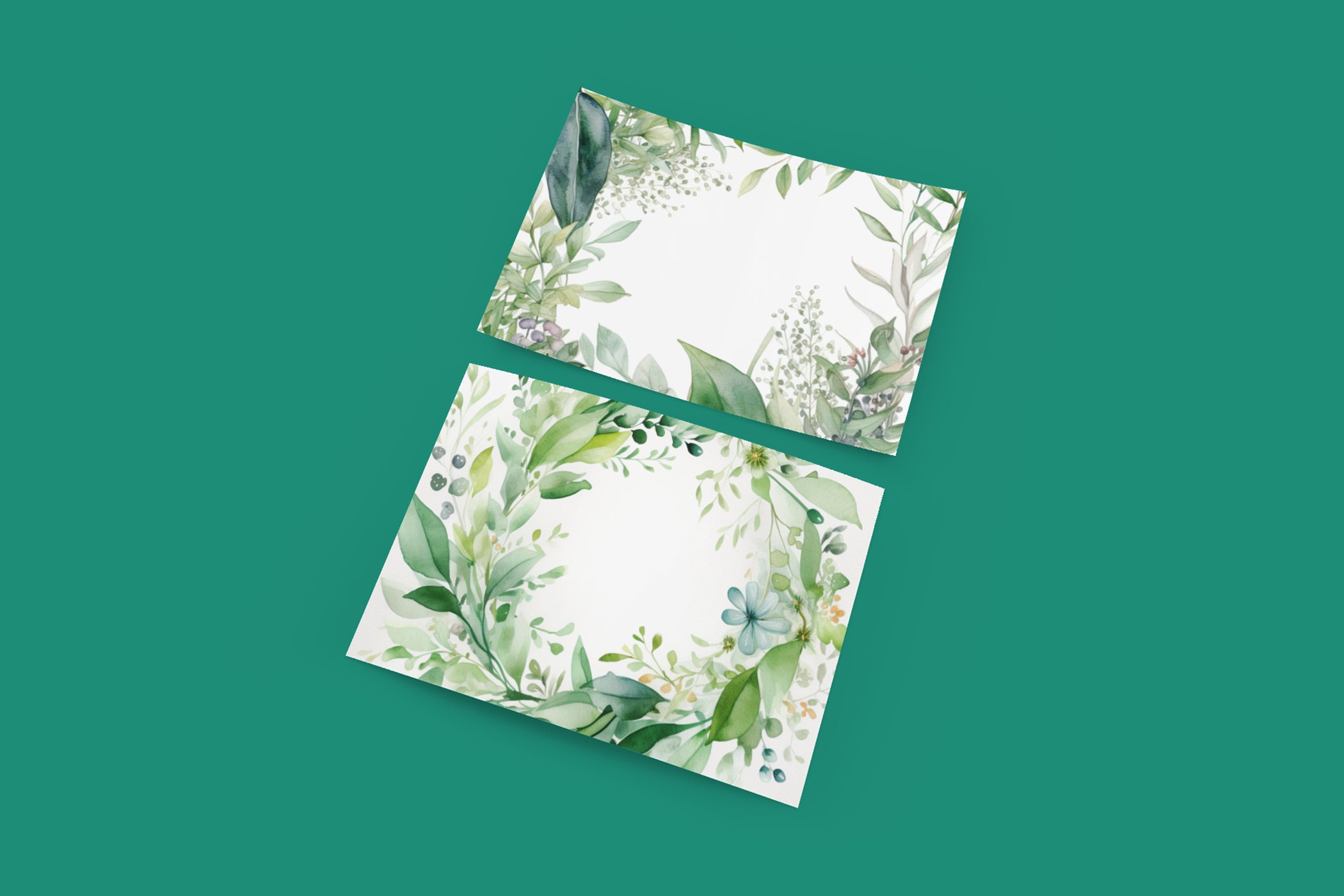 30 File Bundle Greenery Watercolor Clipart Greenery Bundle - Etsy