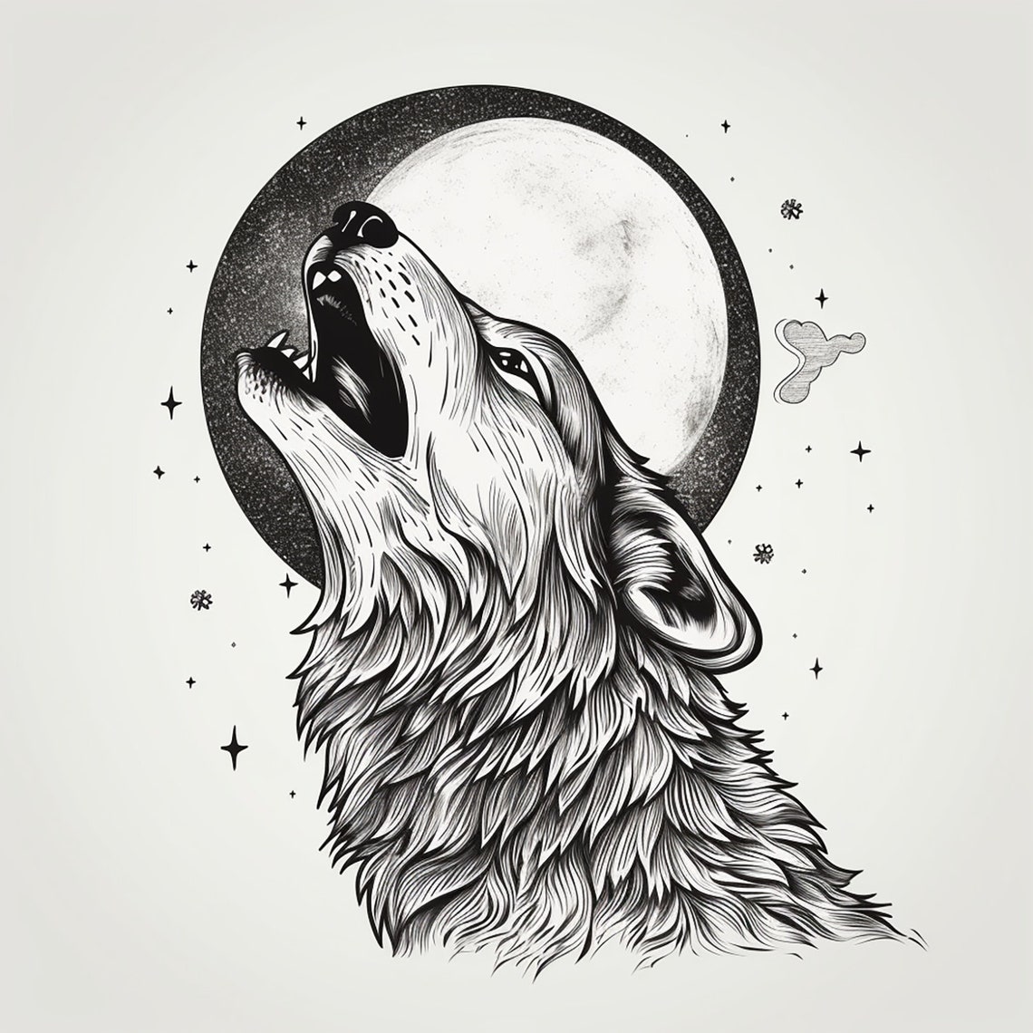 20 SVG Images, Howling Wolf SVG Silhouette Cut Out Design, Mountain ...