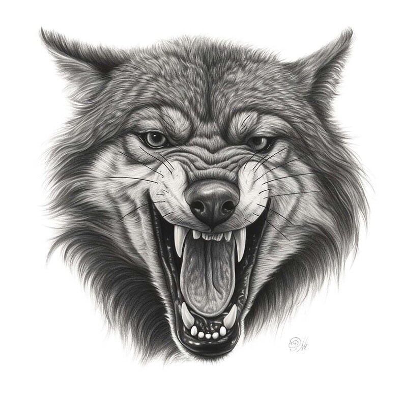 8 File Bundle Angry Wolf PNG Sublimation Design Download, Hand Drawn ...