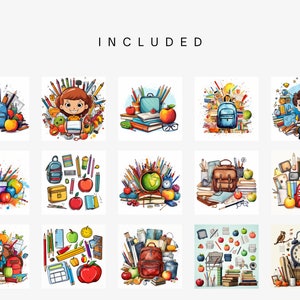 School Clipart Set, School Supplies Clipart Set, PNG Files, Crayons ...