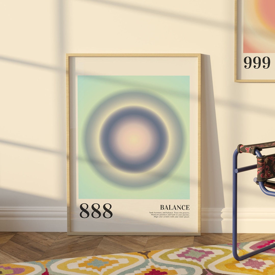 888 Angel Number Aura Energy Gradient Poster DIGITAL DOWNLOAD Printable ...
