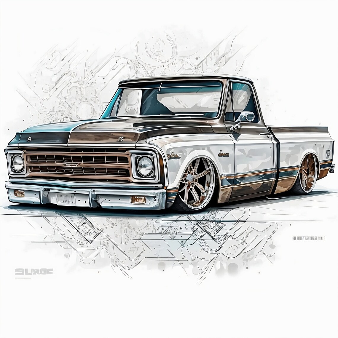 Trucks, Sketches, Cool, Car Poster, Swag - Etsy