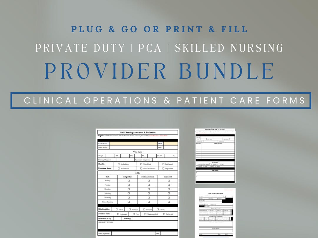 Universal Clinical Operations & Patient Care Forms Provider Bundle: PDF ...