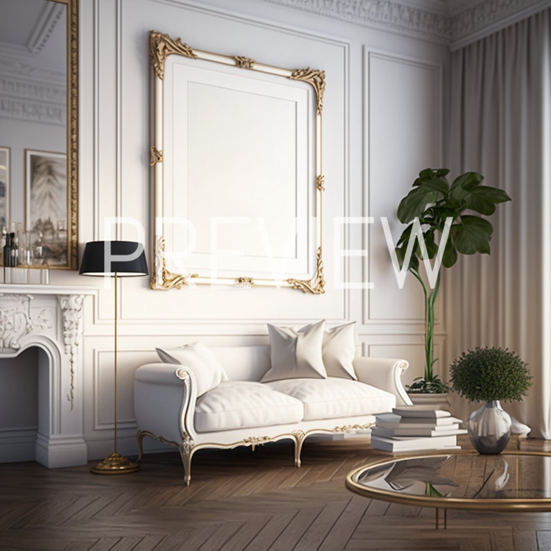 10 French Style Frame Mock Ups, Interior Design, Digital Art, Home ...