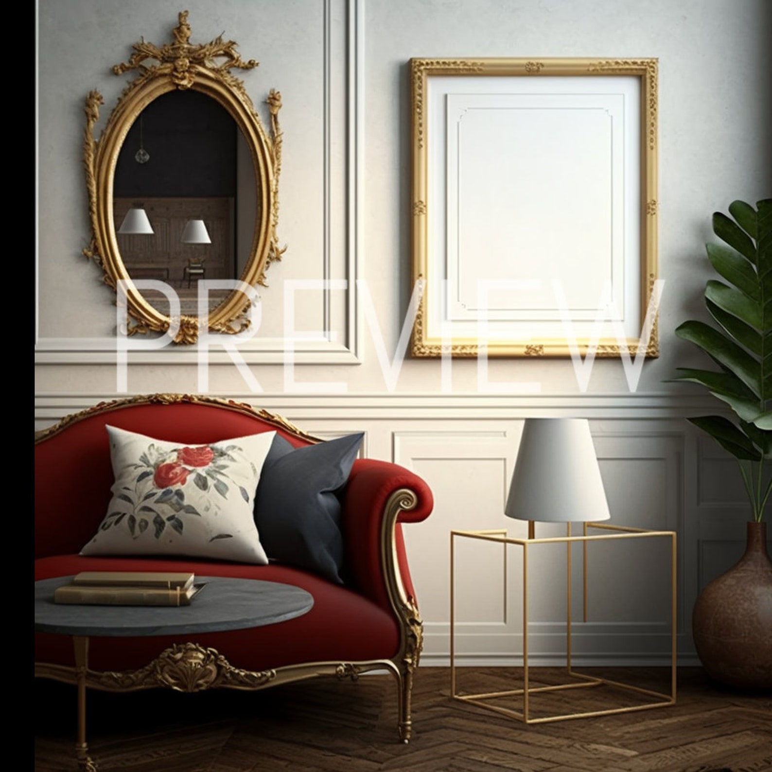 10 French Style Frame Mock Ups, Interior Design, Digital Art, Home ...