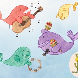 Watercolor Under the Sea Clipart, Sea Creatures PNG, Ocean Animals Art ...
